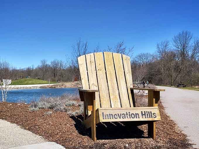 Even the signage gets a comfortable seat&mdash;this oversized chair welcomes you to something genuinely special.