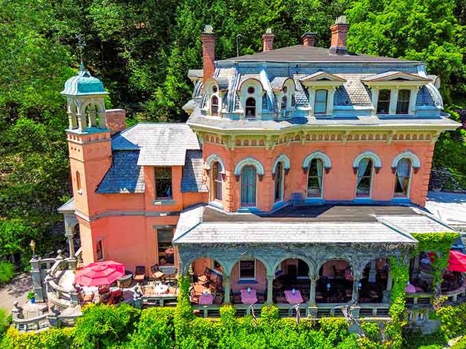 The Harry Packer Mansion's pink Victorian grandeur is so theatrical, Disney reportedly took notes, and you can see why.
