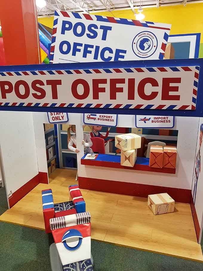Even the littlest visitors can sort packages and run the Post Office, one pretend delivery at a time.