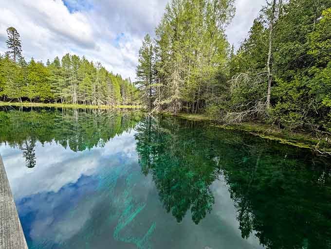 From the edge of the raft, the water tells a story that's been unfolding for thousands of years.