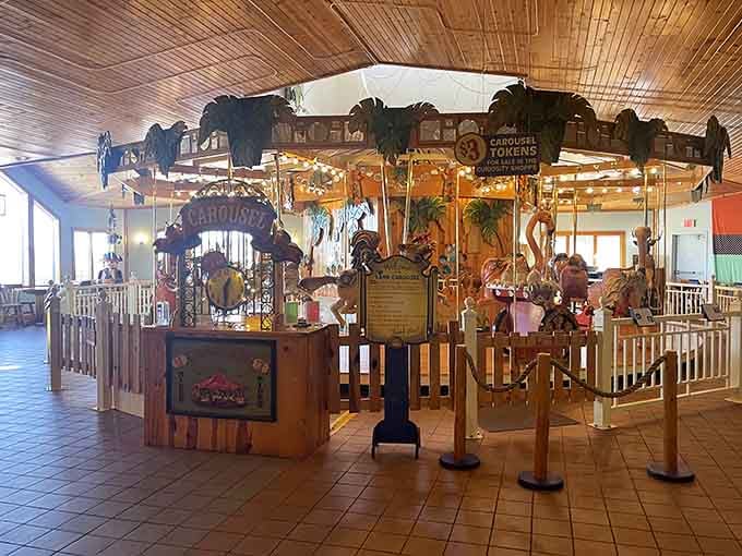 This hand-carved carousel looks like it escaped from a Coney Island postcard and decided Minnesota suited it better.