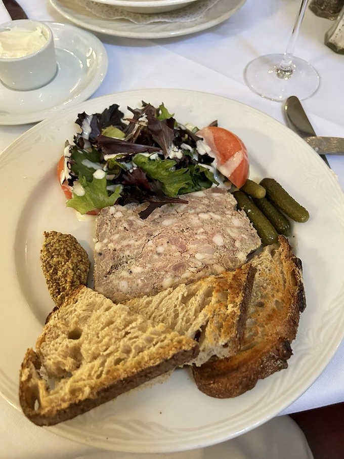P&acirc;t&eacute; de campagne with crusty toast and cornichons. Simple, honest, and deeply satisfying in the way only French classics can be.