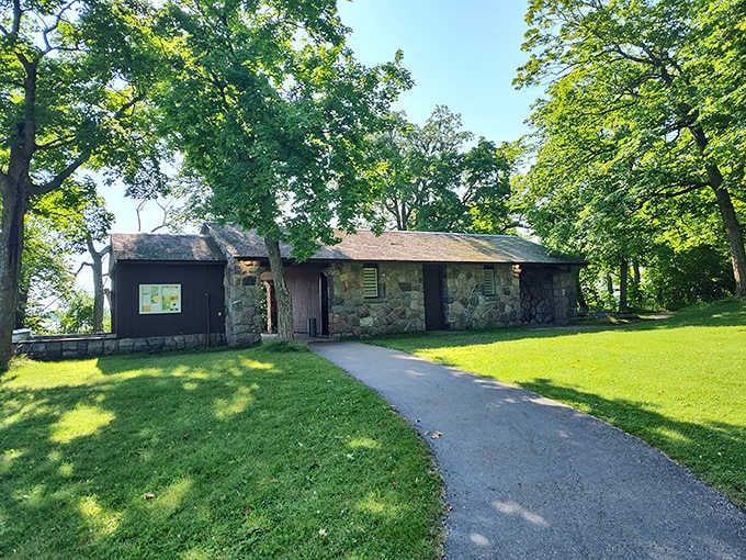 This sturdy stone bathhouse has quietly served park visitors for decades, asking nothing in return but appreciation.