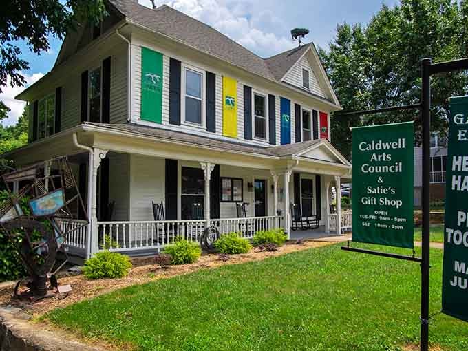 The Caldwell Arts Council is where creativity lives in a charming house with a very welcoming front porch.
