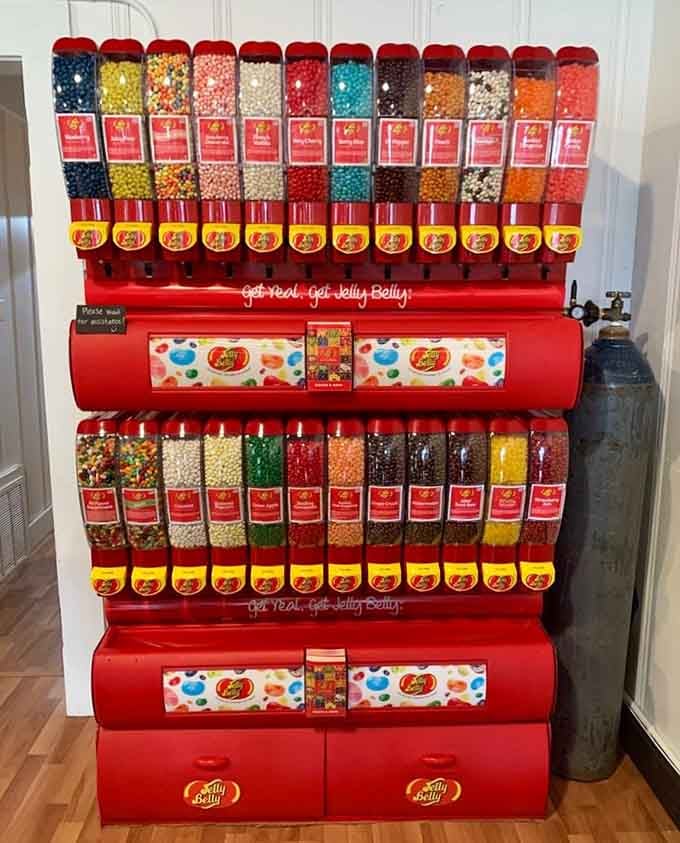 Dozens of Jelly Belly flavors in one glorious wall. Your indecision has never been more justified.