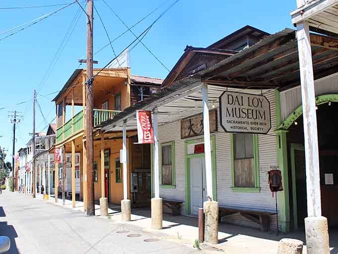 Main Street, Locke, where every building leans in slightly, as if sharing a story just for you.