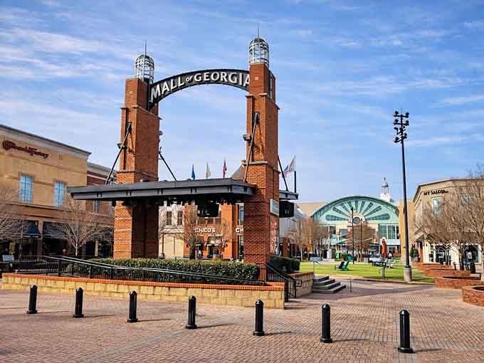 That iconic brick archway has become a landmark, visible from practically anywhere in the complex's vast expanse.