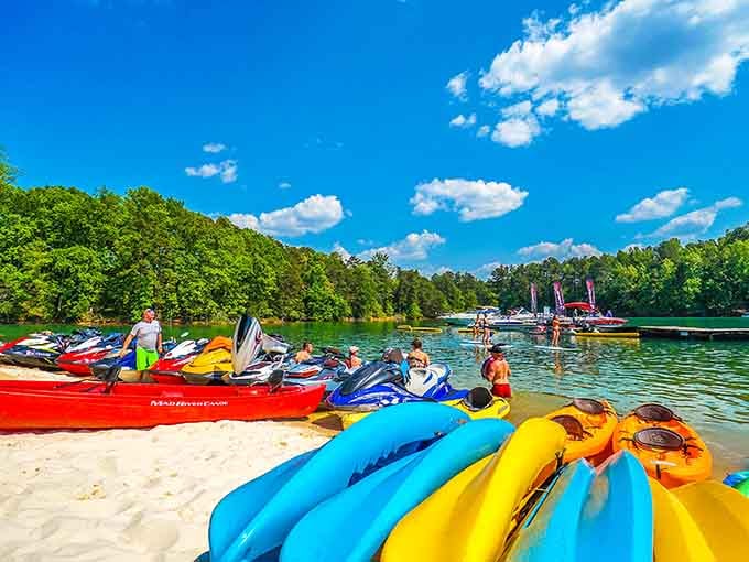Kayaks, jet skis, and Lake Lanier stretching endlessly ahead. The only question is which adventure to tackle first.