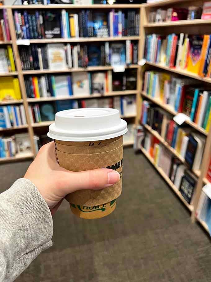 Coffee in hand, bookshelves stretching out behind you. This is the only kind of multitasking worth doing on a weekend.