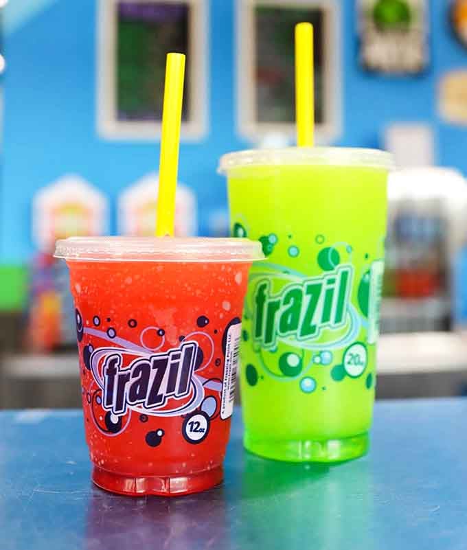 Colorful frozen drinks that taste like childhood summers and look like they belong in a cartoon about happiness.