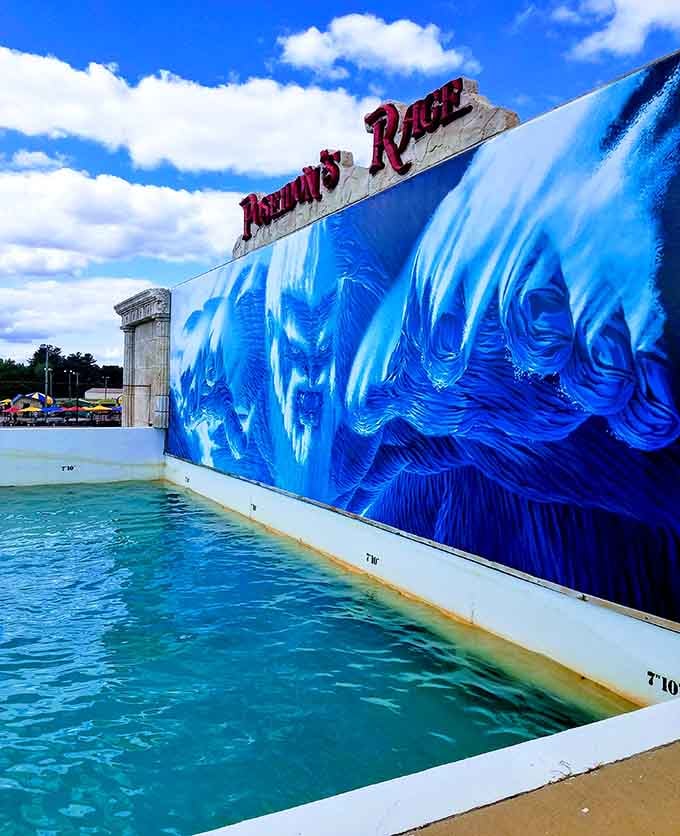 Poseidon's Rage wave pool, where the god of the sea apparently has strong feelings about your afternoon plans.