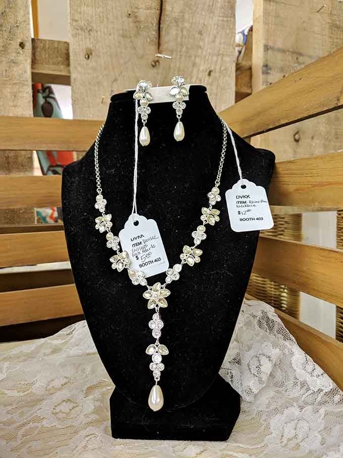 Sparkling jewelry at prices that won't make your wallet weep, tucked inside Neenah Vintage Mall's treasure-filled booths.