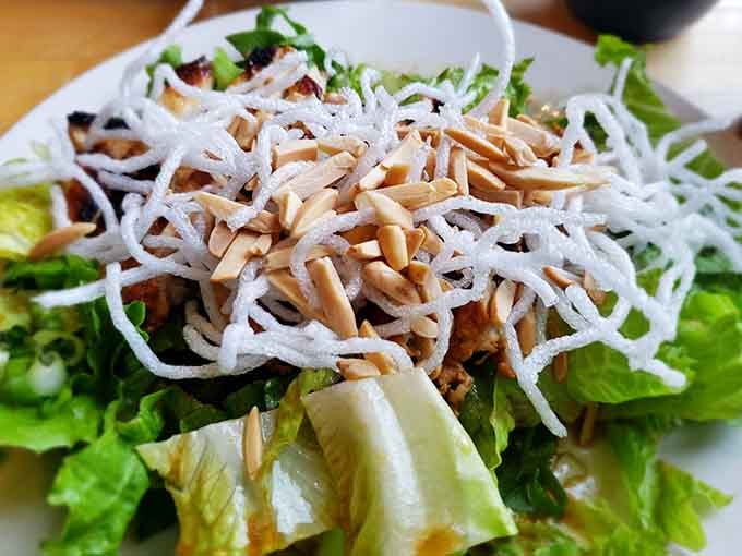 Fresh greens topped with sesame chicken prove that salad for breakfast is totally acceptable and absolutely delicious.