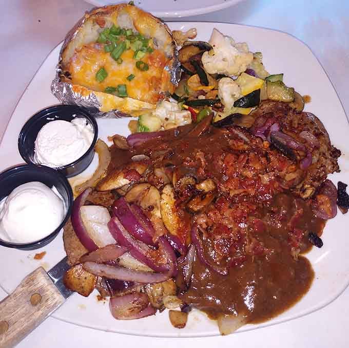 Beef liver with grilled onions, mill gravy, and bacon. Grandma's favorite dish just got a serious upgrade.