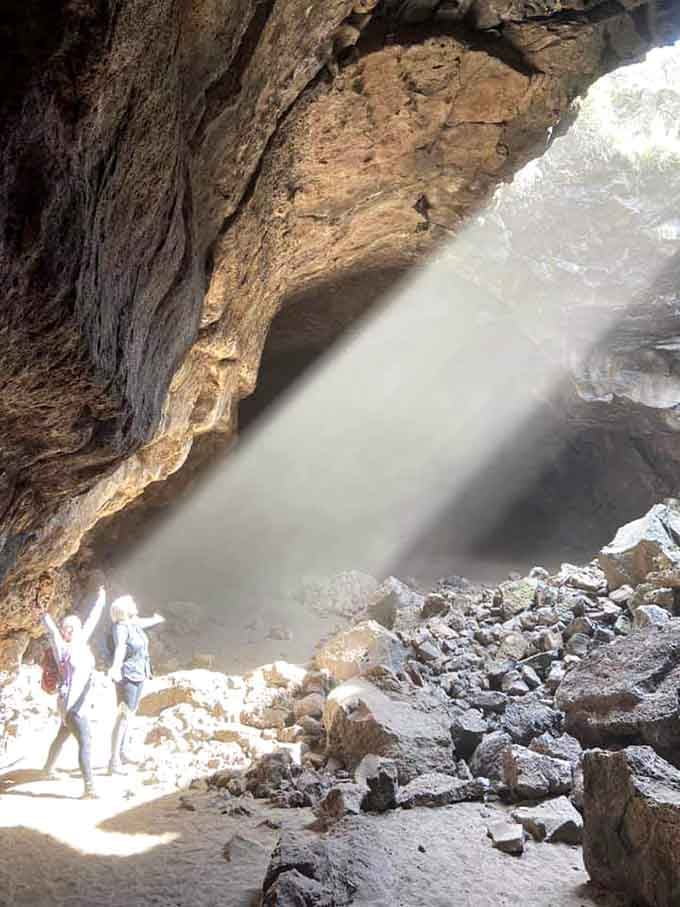 When sunlight streams through the opening like this, you understand why explorers can't resist going deeper inside.