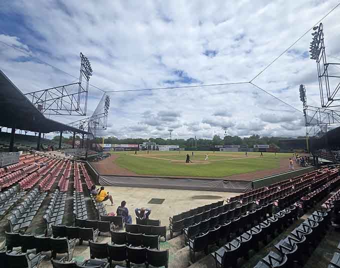 These grandstand seats have supported generations of fans, and unlike modern plastic chairs, they've got the character marks to prove it.