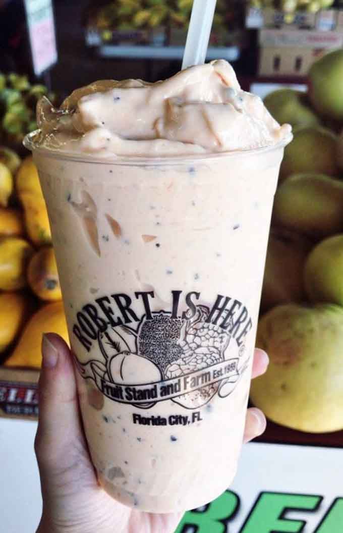 Papaya and passion fruit team up in this creamy creation that makes regular milkshakes look like they're not even trying.