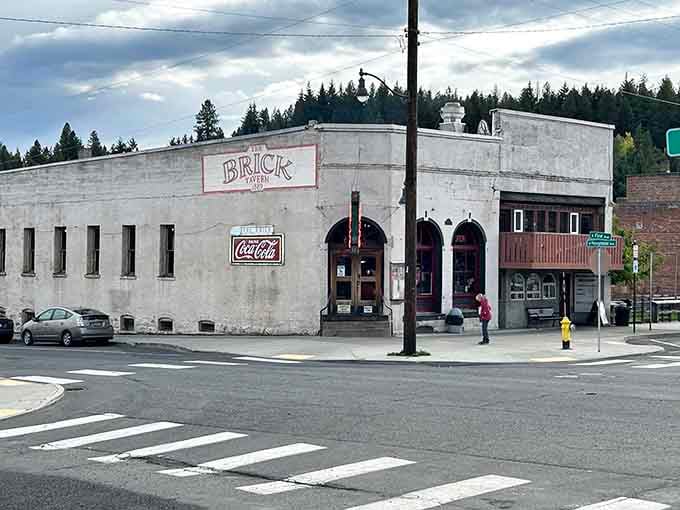 The Brick Tavern anchors the corner like it owns the place, which, after all these years, it basically does.