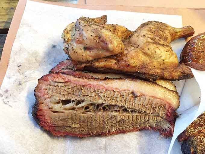 That smoke ring on the brisket isn't just pretty, it's a report card, and Snow's is getting straight A's.