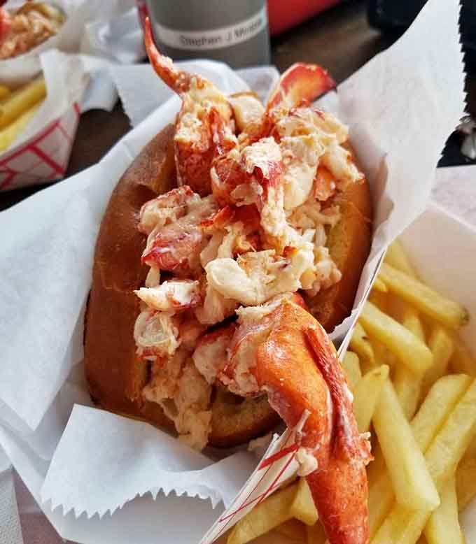 That lobster roll isn't being shy about its contents, and honestly, neither should you be about ordering one immediately.