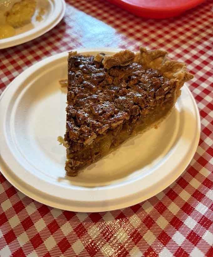 Butterscotch Pecan pie with that gorgeous gooey filling that makes your fork practically levitate toward your mouth.
