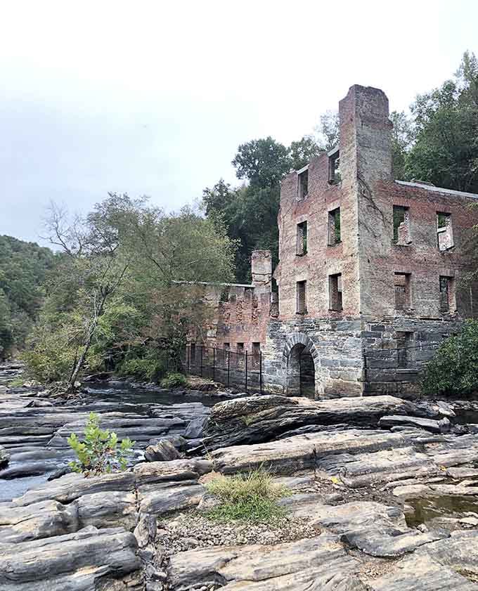 From a distance, the mill looks like something straight out of a movie set nobody bothered to clean up.