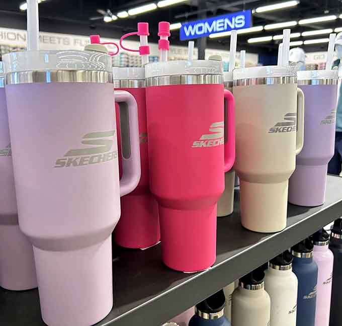 Skechers tumblers in every color, because staying hydrated should be just as stylish as your sneakers.
