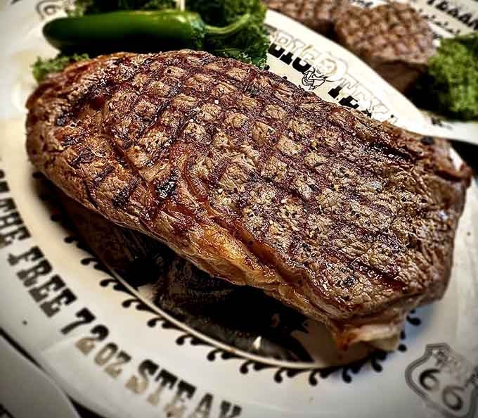 That 24-ounce ribeye has grill marks so perfect, they belong in an art museum.