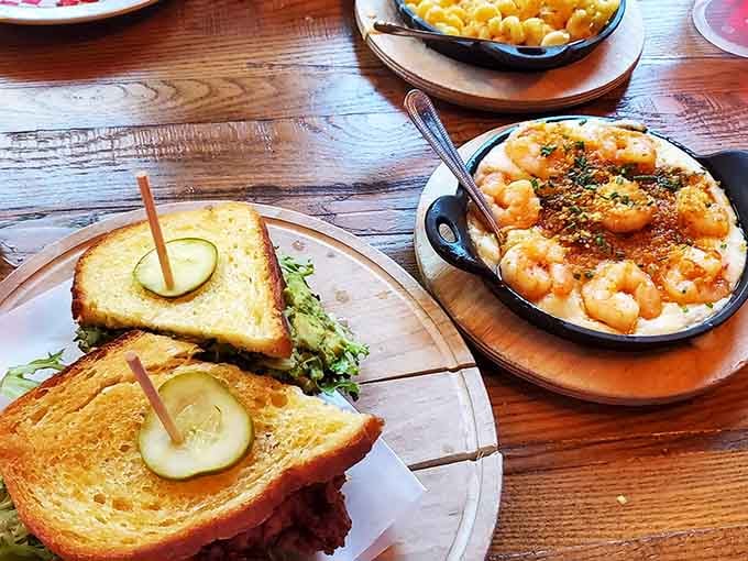 Sometimes you need a sandwich, sometimes you need shrimp and grits, sometimes you need both on the table.