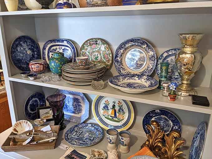 Blue and white transferware so beautiful it makes you wonder why anyone ever stopped setting a proper table.