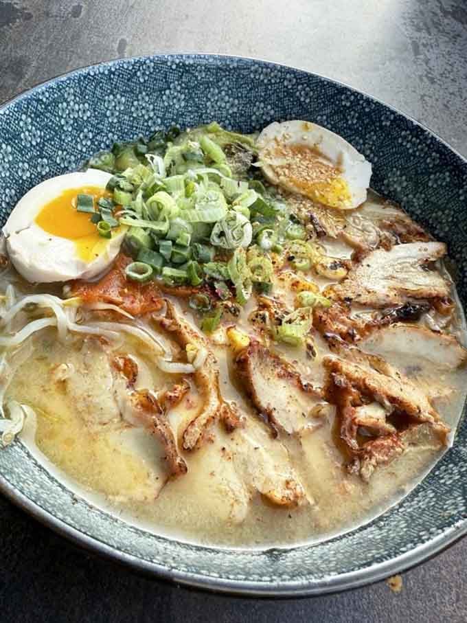 Creamy, rich, and loaded with tender chicken, this Miso bowl is what comfort food looks like when it goes to college.