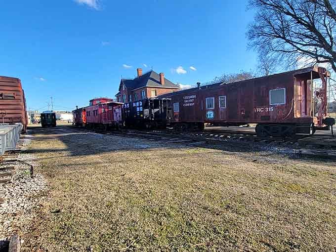 These weathered rail cars carry the quiet dignity of a working past that Tuscumbia hasn't forgotten or abandoned.