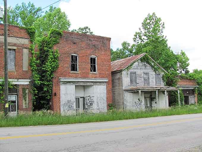 The former C.P. Jones establishment stands defiant, its name still visible above doors that haven't opened in generations.