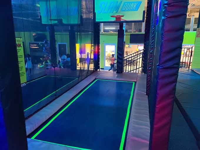The Slam Dunk zone lets you channel your inner NBA star, trampolines make everyone feel six feet taller instantly.