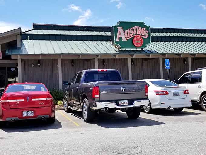 Austin's Cattle Company parking lot stays busy because good steakhouse experiences don't require fancy zip codes.