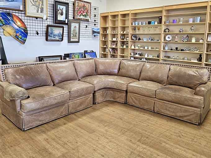 This leather sectional looks better than half the new furniture at department stores, honestly.