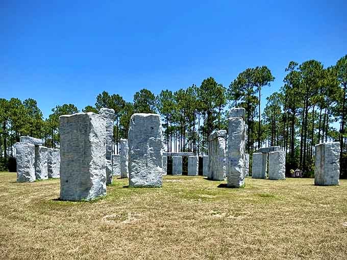 Alabama's answer to Stonehenge rises from the field, proving that quirky roadside attractions never go out of style.