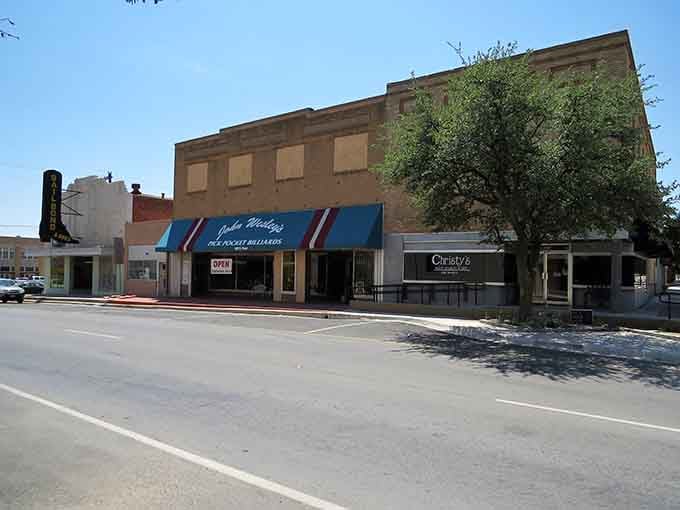 That bold blue awning at John Wesley's says "open for business," and West Texas always delivers.