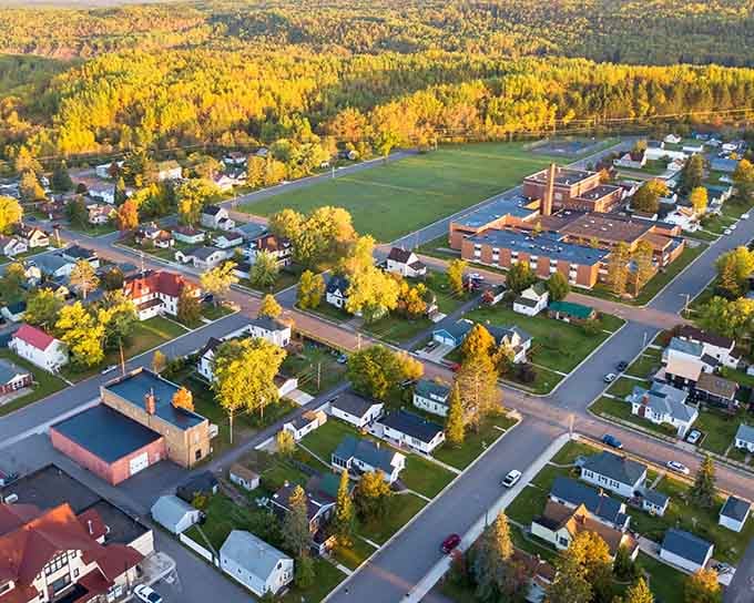 Golden light spills over Biwabik's tidy neighborhoods and playing fields like the Iron Range itself decided to put on its best autumn outfit.