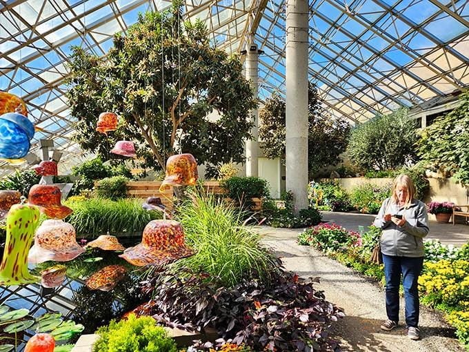 Colorful glass sculptures floating among lush greenery prove that Fort Wayne's conservatory is one gorgeous overachiever.
