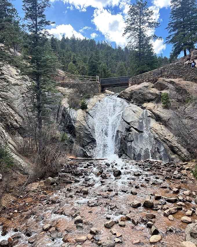 Helen Hunt Falls fans out across smooth granite in a bright, cheerful cascade that practically begs you to sit and stay awhile.
