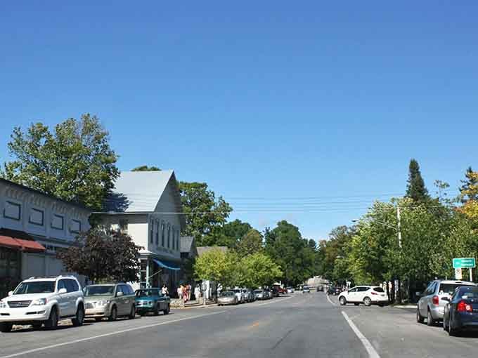 Leland's main street stretches out under a brilliant blue sky, unhurried and completely unapologetic about it.