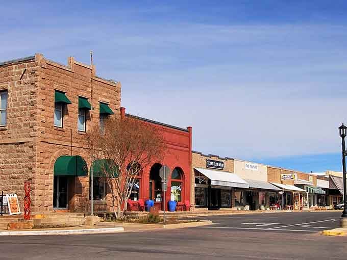 Marble Falls' colorful downtown storefronts line up cheerfully along the street, each one a small discovery waiting to happen.