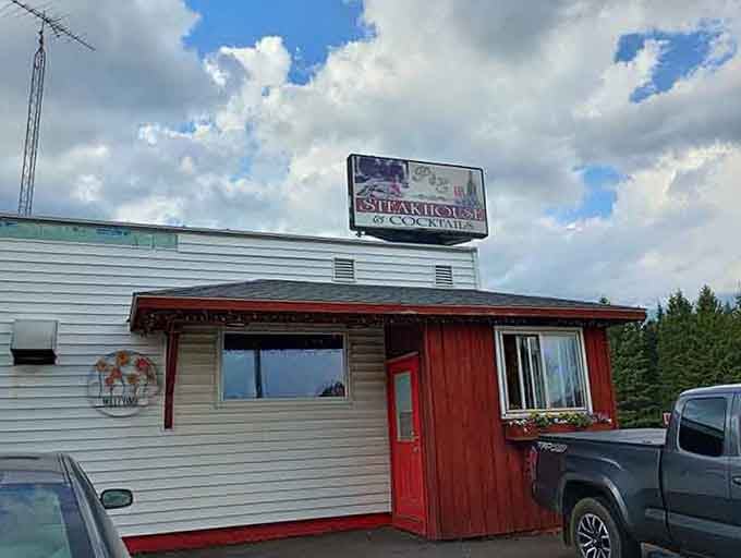 That cheerful flower box bursting with color beneath the P & E sign is the Northwoods way of saying, "Come on in, you're going to love this."