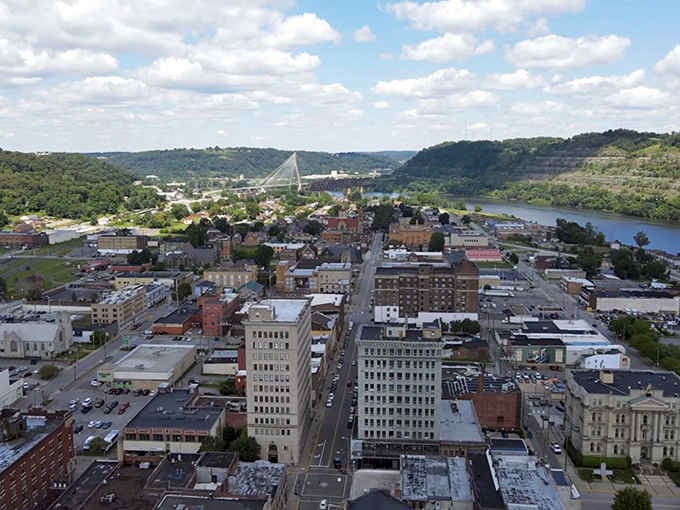 Steubenville spreads across the hillside above the Ohio River like a living history book with really excellent real estate views.