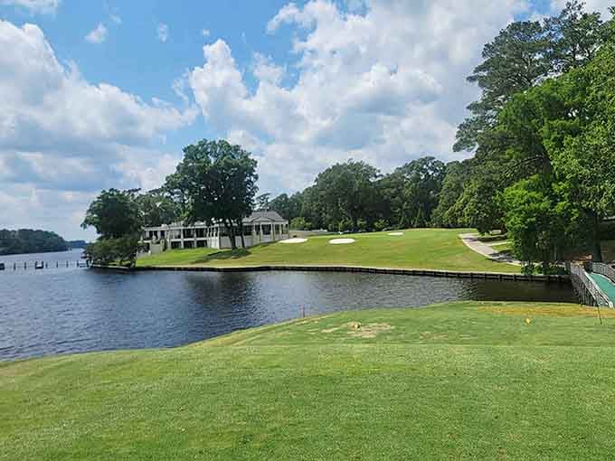Lush fairways meet still river water at Trent Woods, where the golf course and the Trent River share one stunning view.