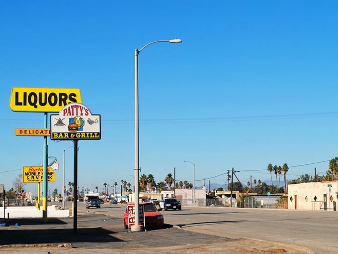 Bold yellow signage and a bar and grill tucked into the Mojave flatlands, Needles keeps things refreshingly no-nonsense.