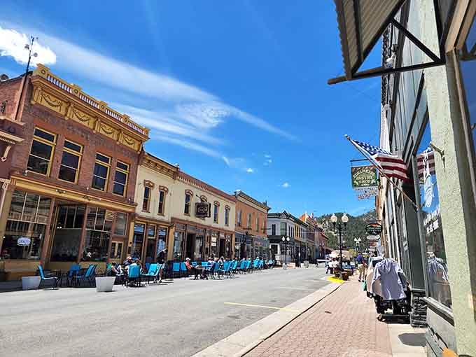The brick facades and vintage signs transport you straight back to the days of gold rushes and frontier dreams.