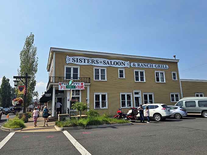 The Sisters Saloon and Ranch Grill stands tall and proud, basically daring you to walk past without stopping in.