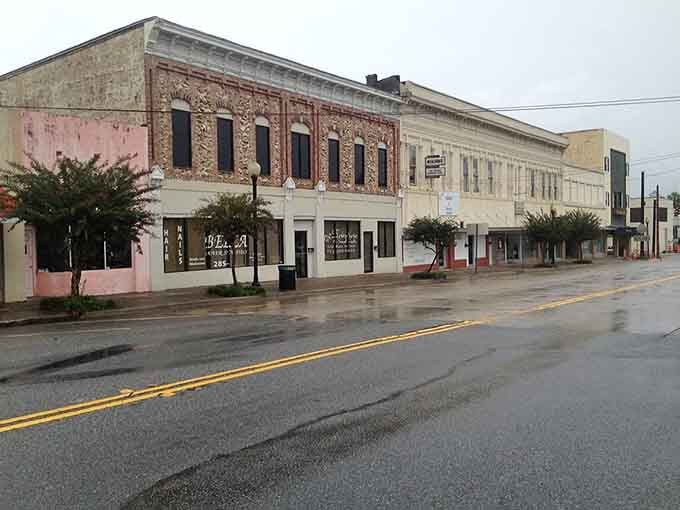 Even on a rainy Waycross afternoon, those ornate old storefronts along the main drag hold their ground beautifully.